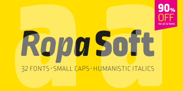 Font dňa – Ropa Soft Pro (zľava 90%, rodina 22,20€) — DeTePe [dtp]