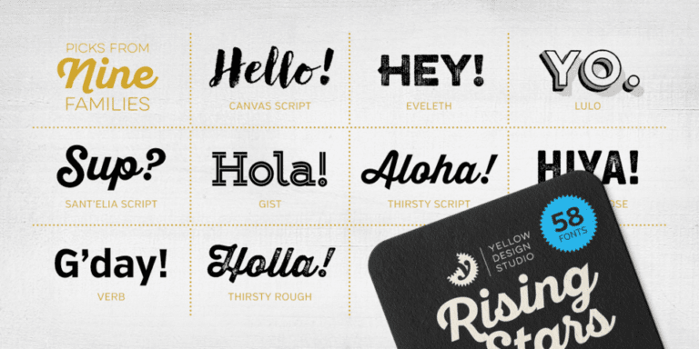Font dňa – Yellow Design Studio Rising Stars Selections – DeTePe [dtp]