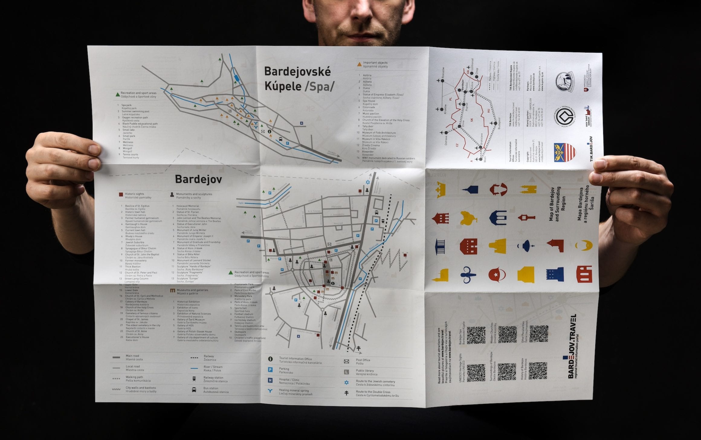Mapa Bardejova a regiónu horného Šariša — DeTePe [dtp]