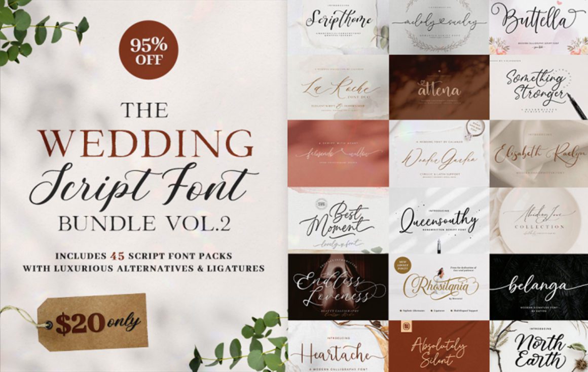 Stiahnite si The Wedding Script Font Bundle za 20$ — DeTePe [dtp]