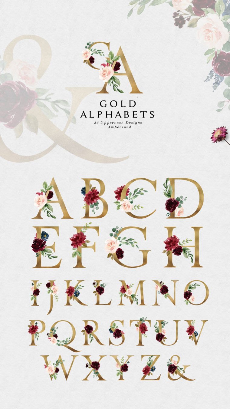Stiahnite si balík florálnych motívov s typografiou – DeTePe [dtp]