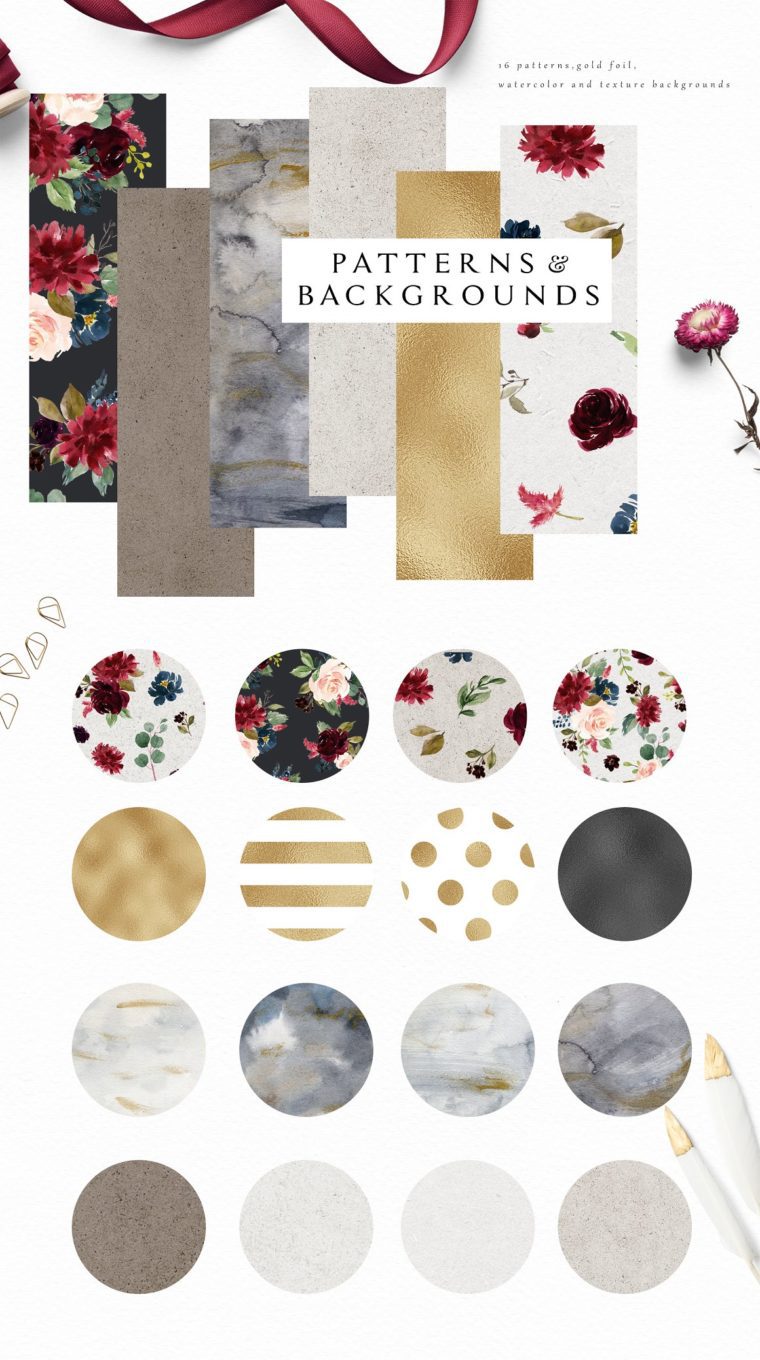 Stiahnite si balík florálnych motívov s typografiou – DeTePe [dtp]